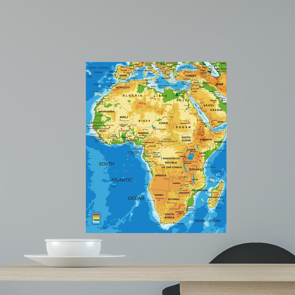 Africa-physical Map Wall Decal - WallMonkeys.com – Wallmonkeys