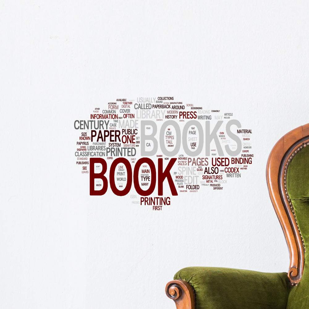 Book Word Cloud Wall Decal – Wallmonkeys