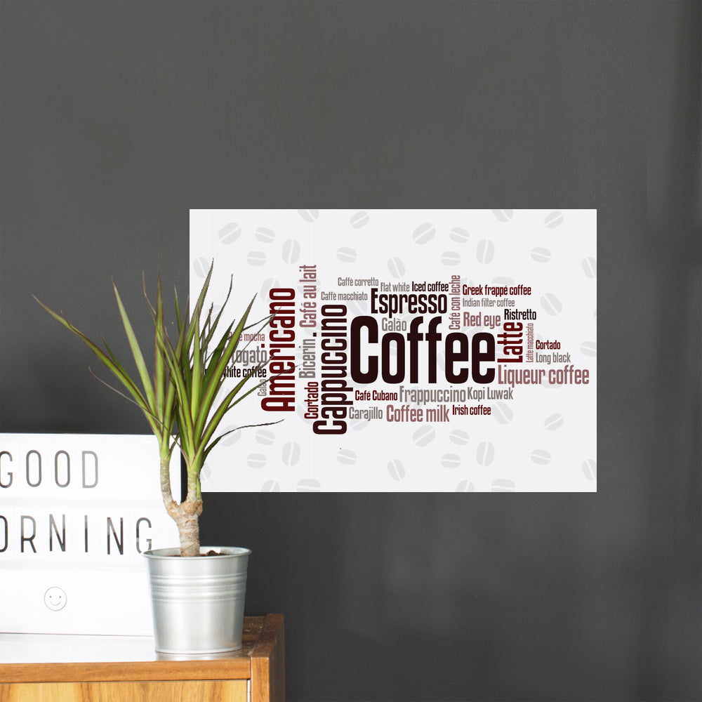 Word Cloud Coffee Wall Decal - WallMonkeys.com – Wallmonkeys