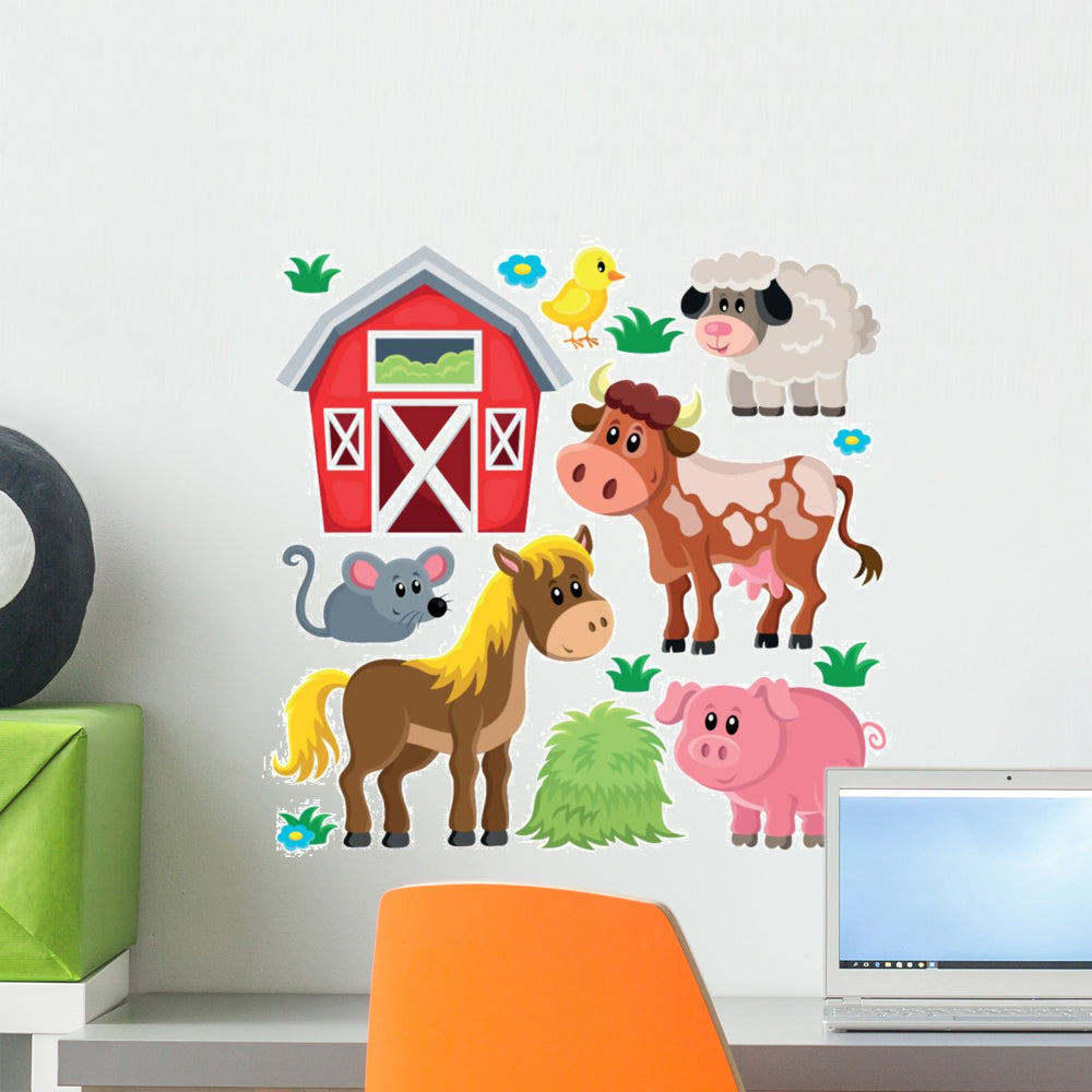 Barnyard Farm Animals Wall Decal Sticker Set - WallMonkeys.com ...