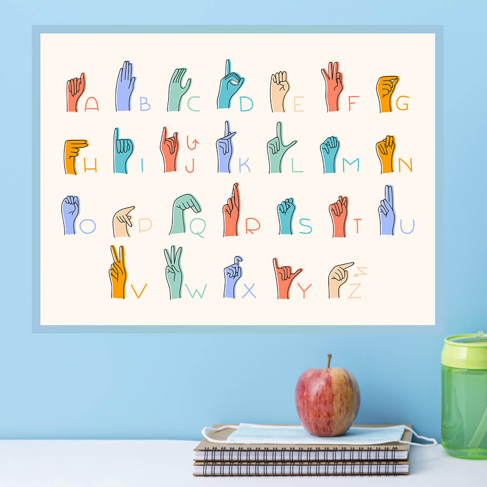 Sign Language Alphabet Classroom Wall Decal – Wallmonkeys
