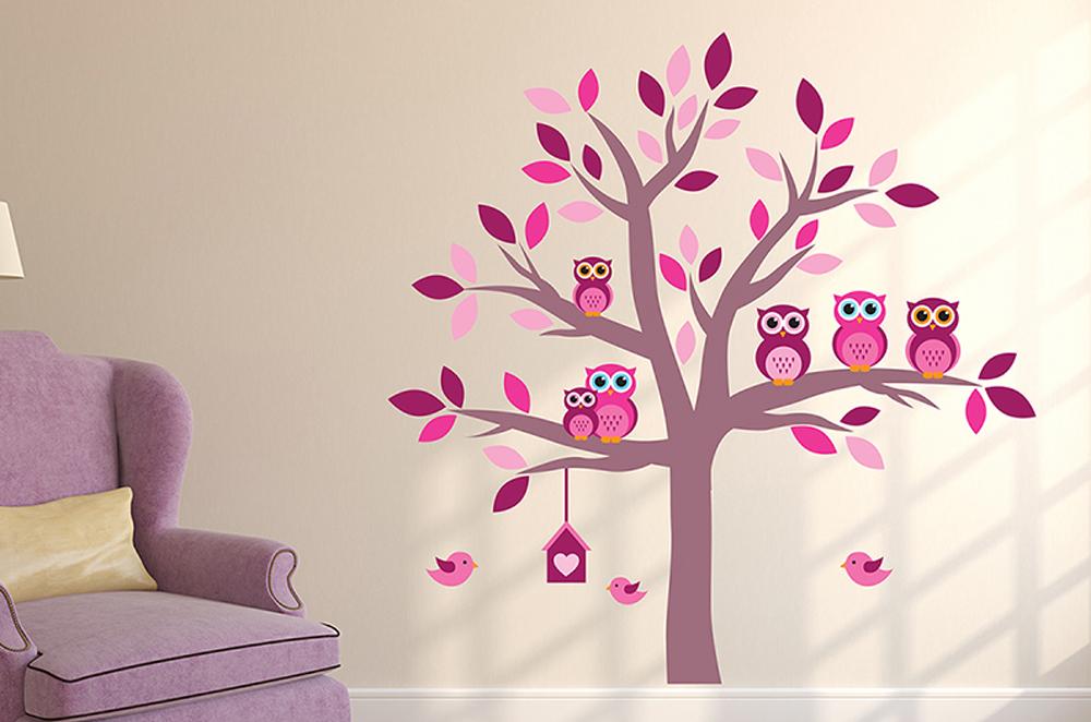 Pink Owl In Tree