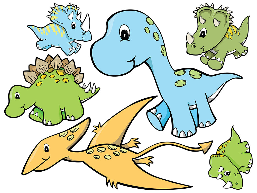 Cute Dinosaur Friends Wall Decal Sticker Set Wall Decal - WallMonkeys ...