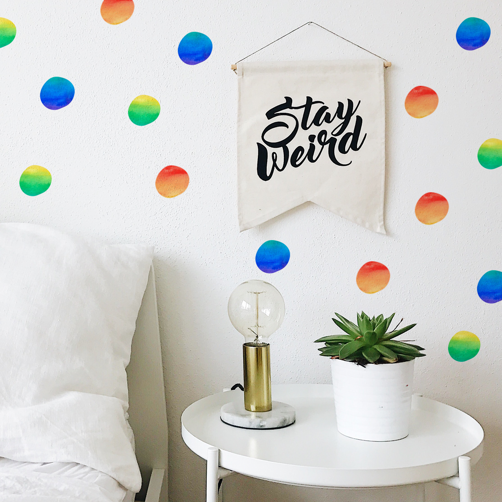 Rainbow Polka Dot Wallpaper Sticker Set – Wallmonkeys