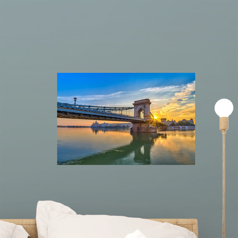 Budapest City Chain Bridge Wall Decal - WallMonkeys.com – Wallmonkeys