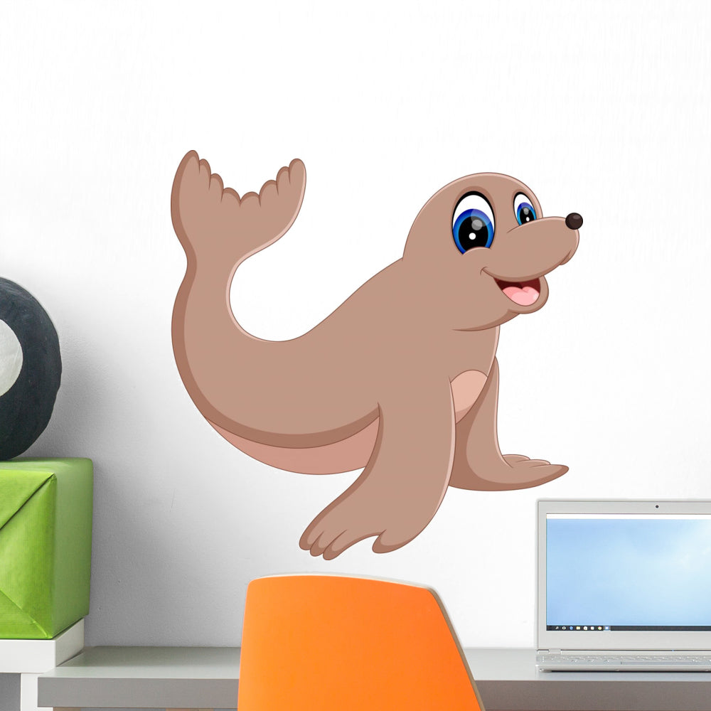 Illustration Baby Monk Seal Wall Decal - WallMonkeys.com – Wallmonkeys