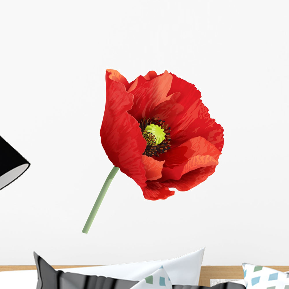 Poppy Flower Wall Decal - WallMonkeys.com – Wallmonkeys