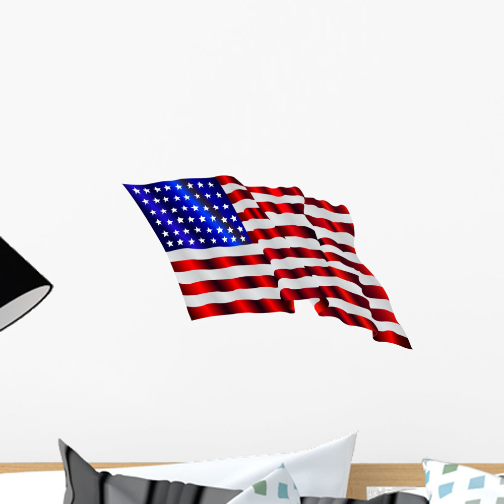 Wave American Flag Wall Decal - WallMonkeys.com – Wallmonkeys