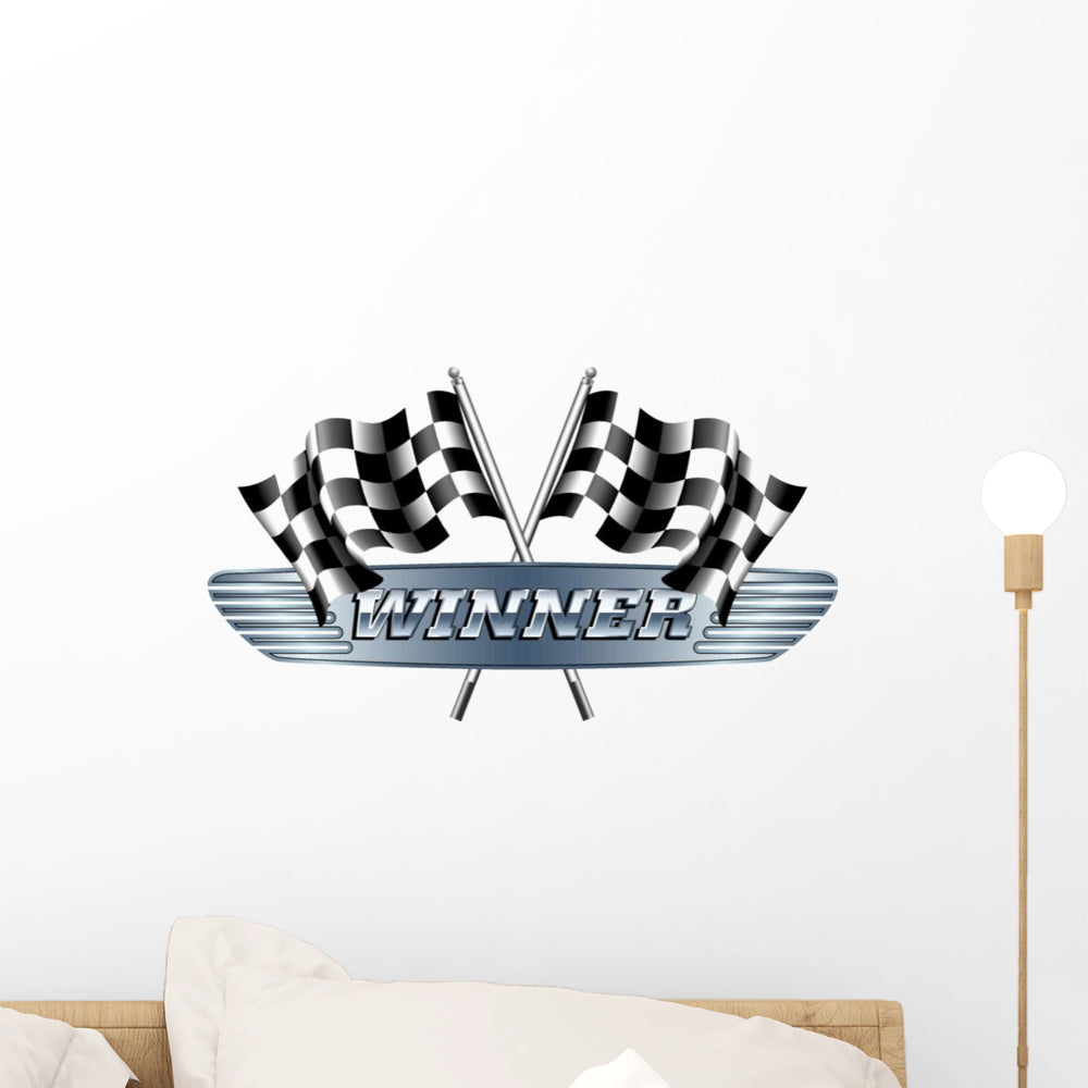 Winner Checkered Flags Wall Decal - WallMonkeys.com – Wallmonkeys