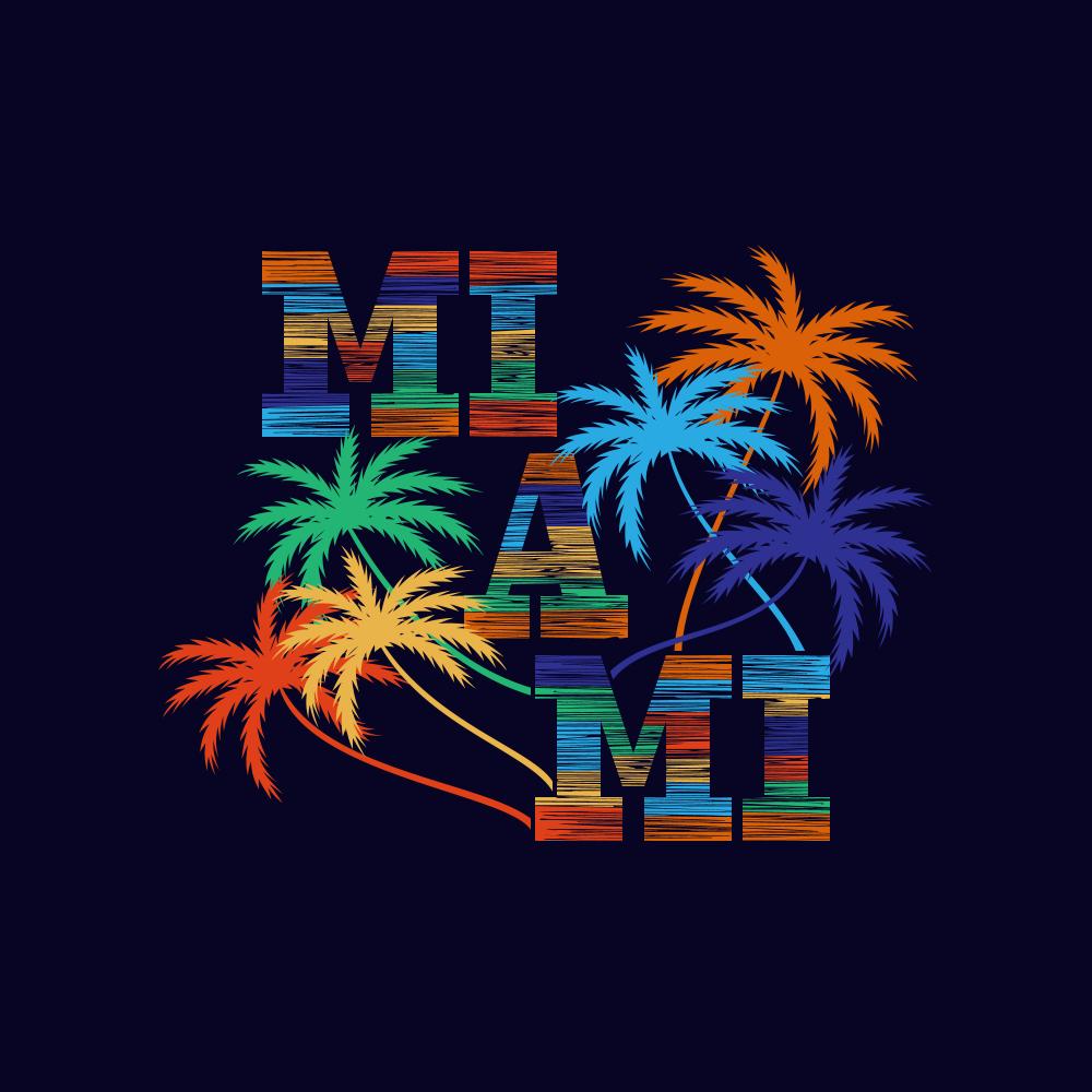 Miami Typography Poster Concept Wall Decal - WallMonkeys.com – Wallmonkeys