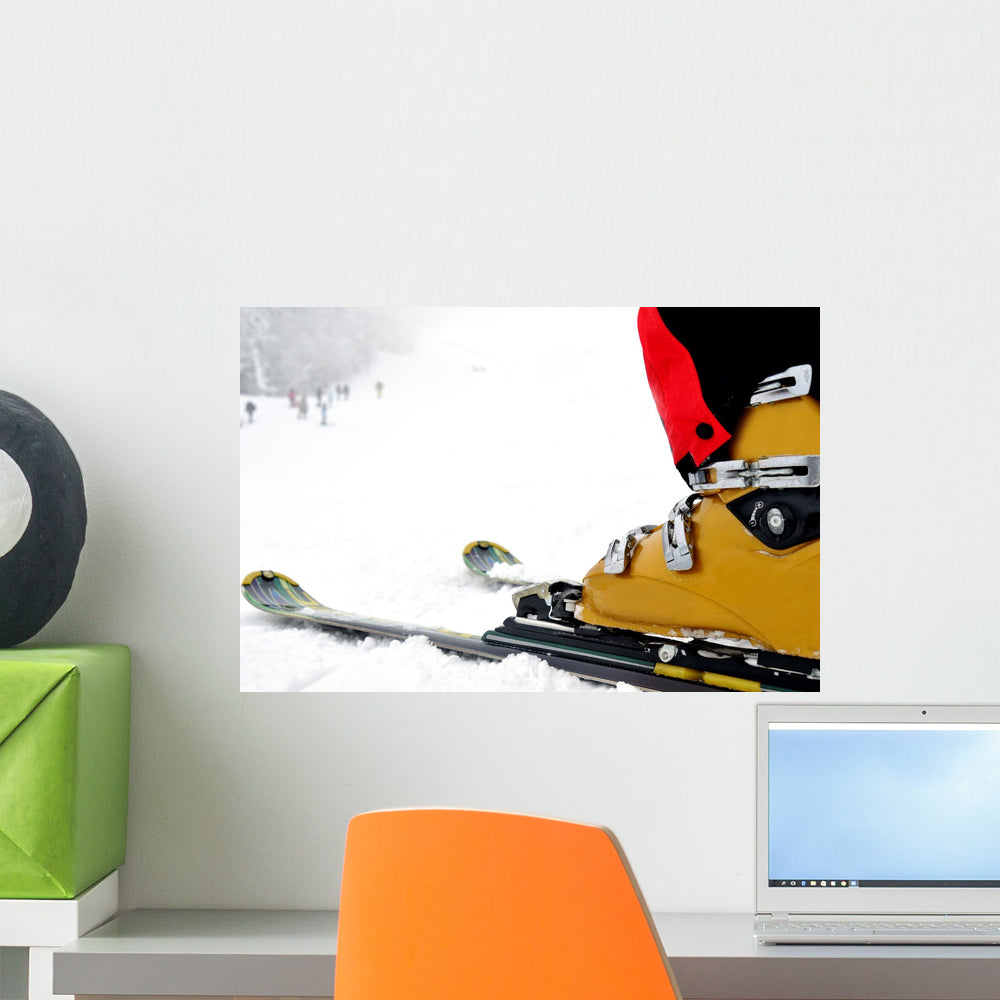 Snowy Alps Skiing Wall Mural – Wallmonkeys