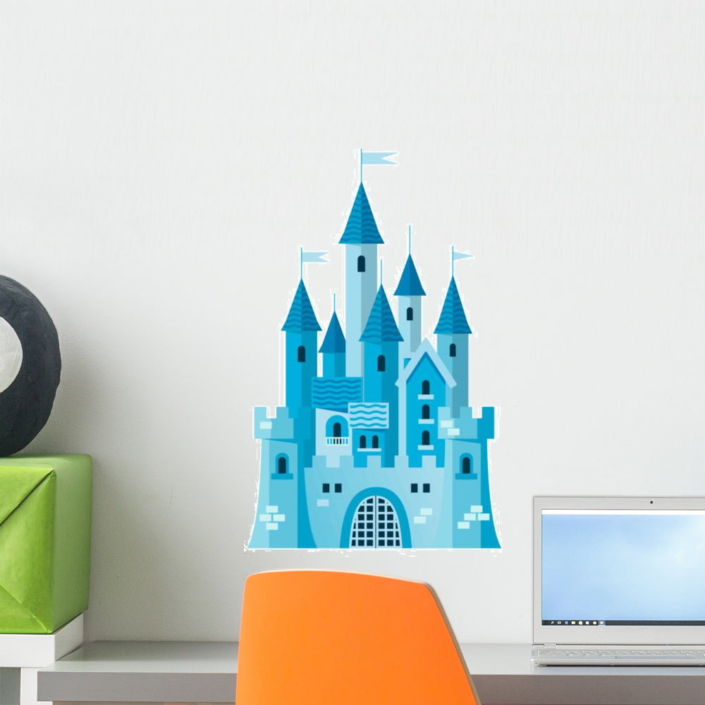 Cute Blue Princess Castle Wall Decal - WallMonkeys.com – Wallmonkeys