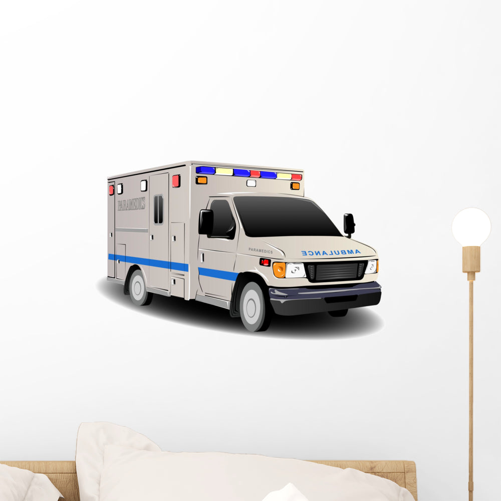 Modern Ambulance Illustration Wall Decal – Wallmonkeys