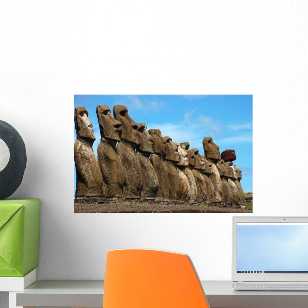 15 Moai Ahu Tongariki Wall Decal Design 2 - WallMonkeys.com – Wallmonkeys
