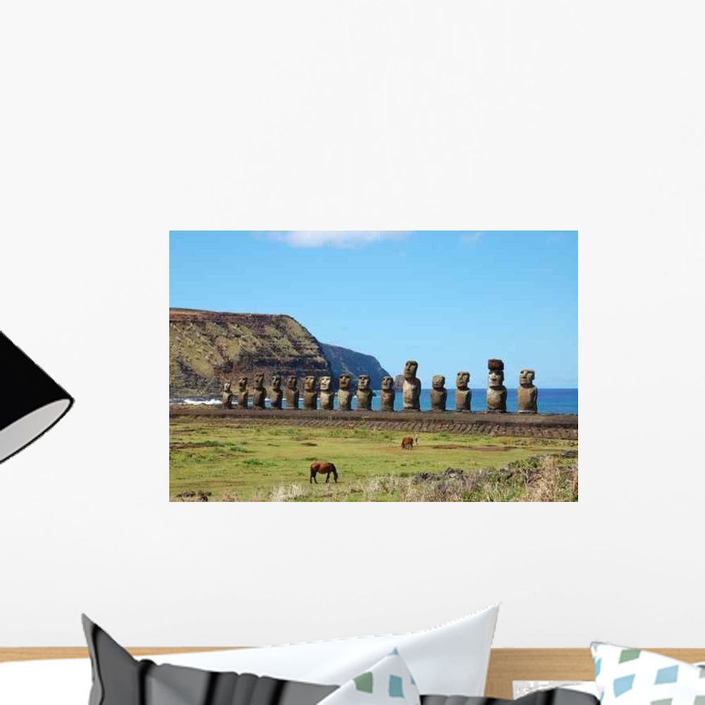 15 Moai Ahu Tongariki Wall Decal Design 1 - WallMonkeys.com – Wallmonkeys