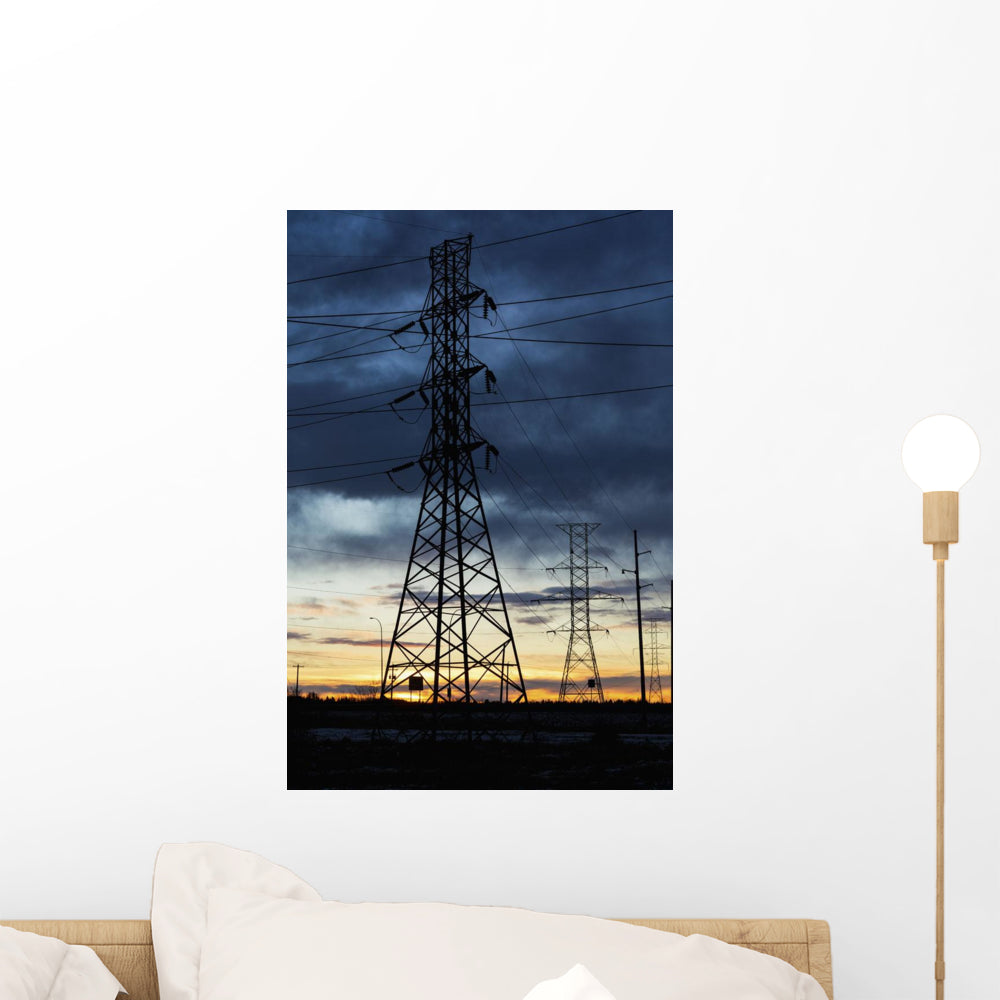 Silhouette Large Metal Powerline Wall Decal - WallMonkeys.com – Wallmonkeys