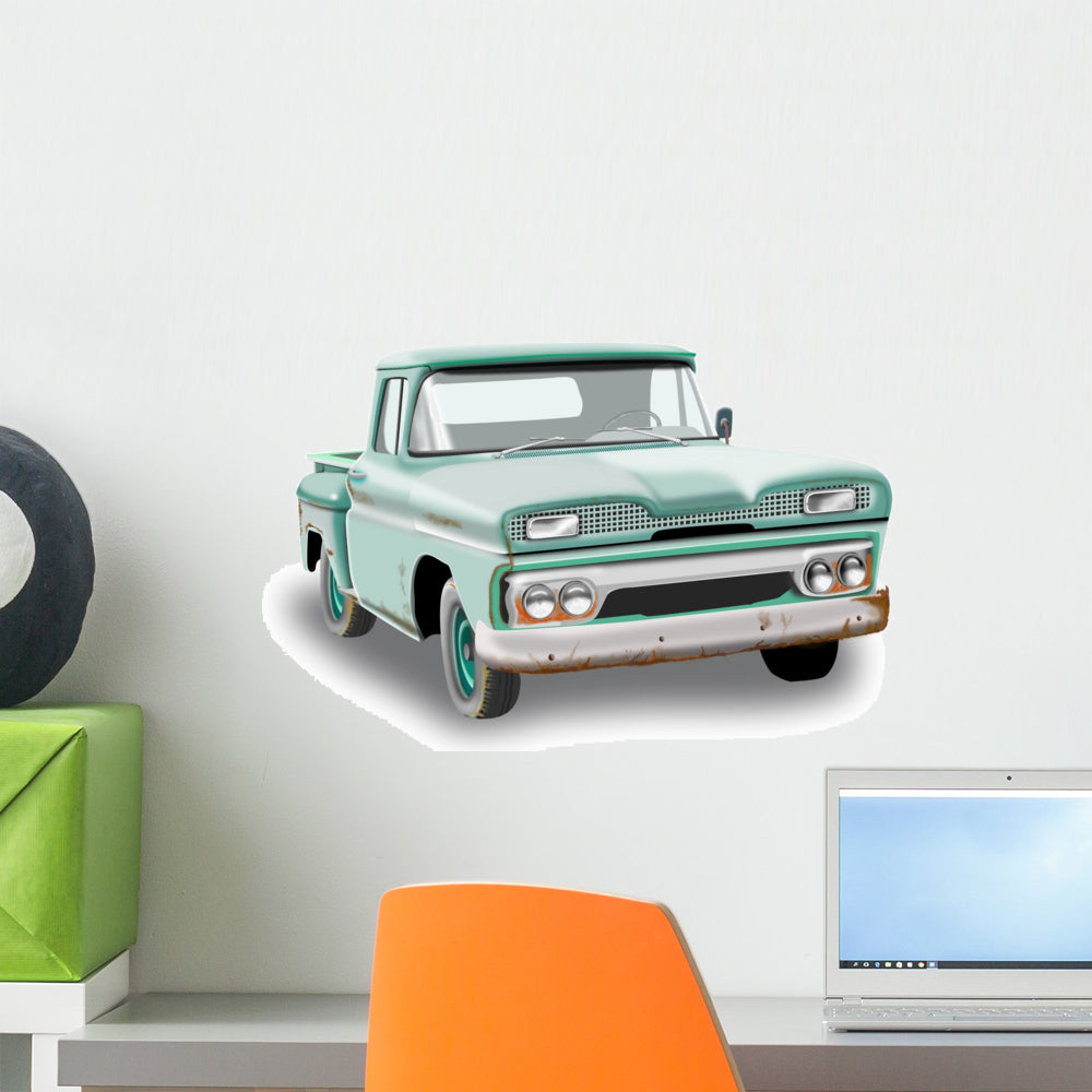 Sea Green Chevy Car Wall Decal – Wallmonkeys