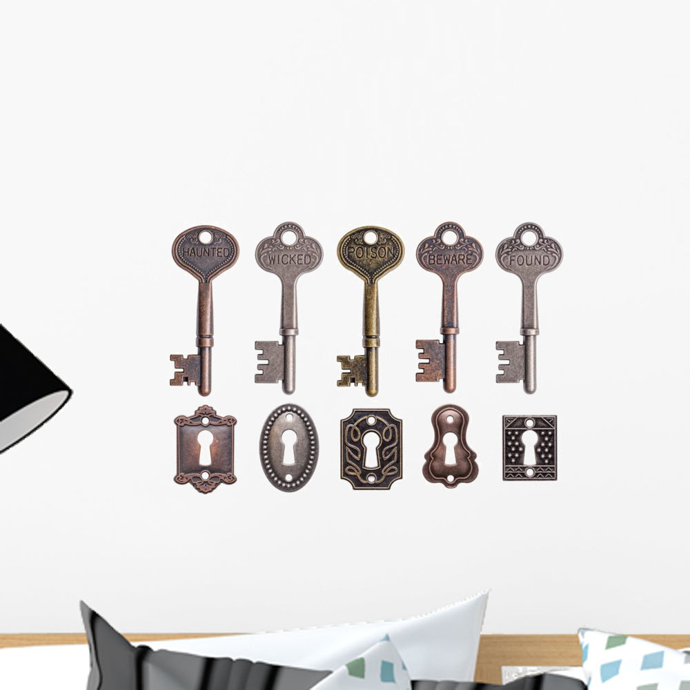 Keyholes and Old Keys Wall Decal Sticker Set - WallMonkeys.com ...