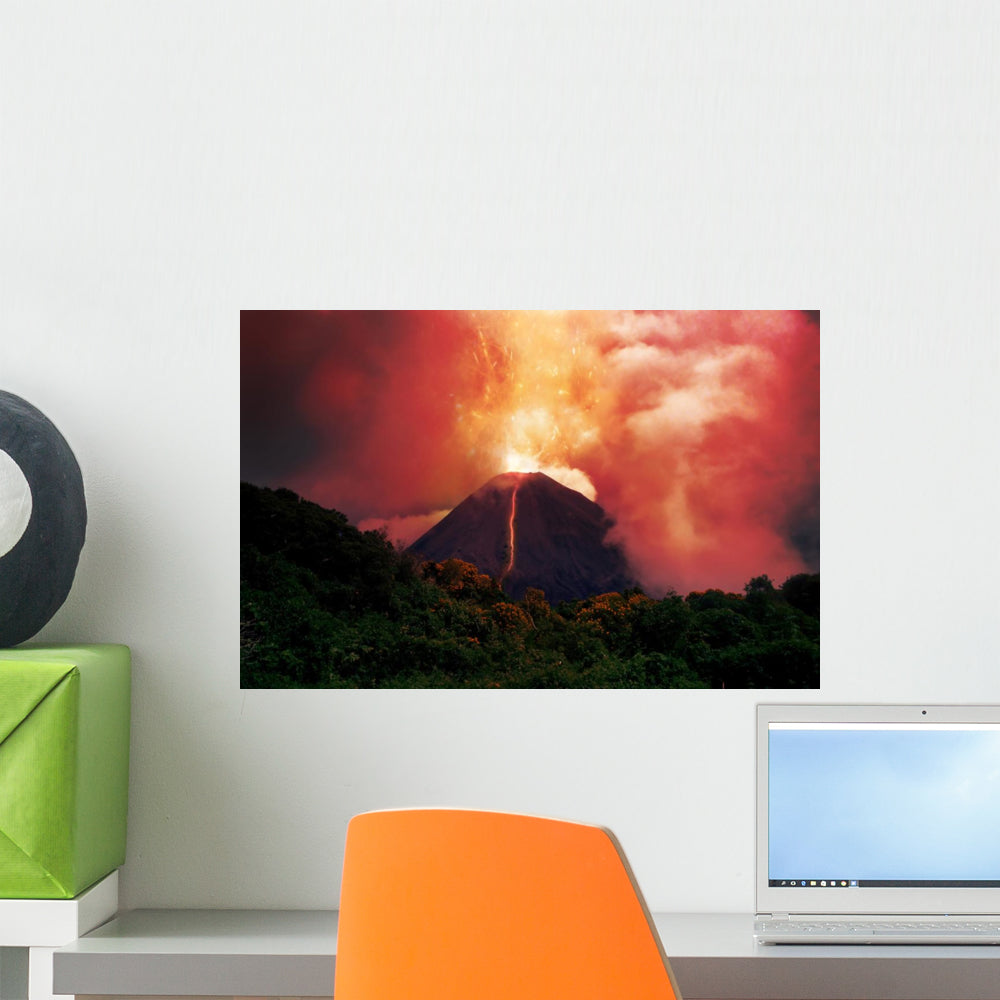 Erupting Volcano Wall Mural – Wallmonkeys