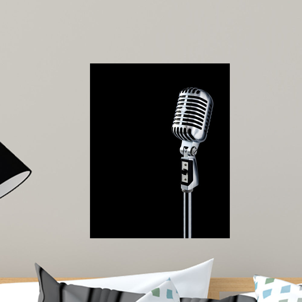 Professional Retro Microphone Wall Mural – Wallmonkeys
