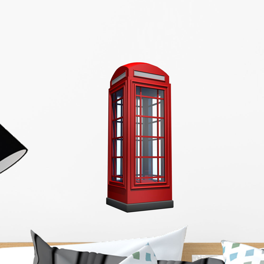 Red Telephone Booth Wall Decal – Wallmonkeys