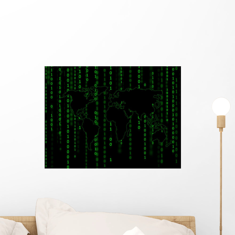 Binary Matrix Code Wall Mural – Wallmonkeys
