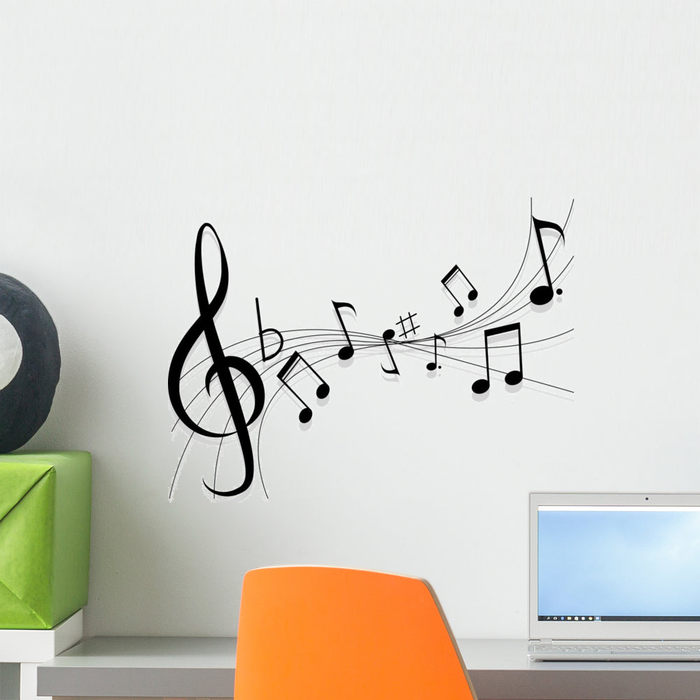 Fancy Music Notes Wall Decal - WallMonkeys.com – Wallmonkeys
