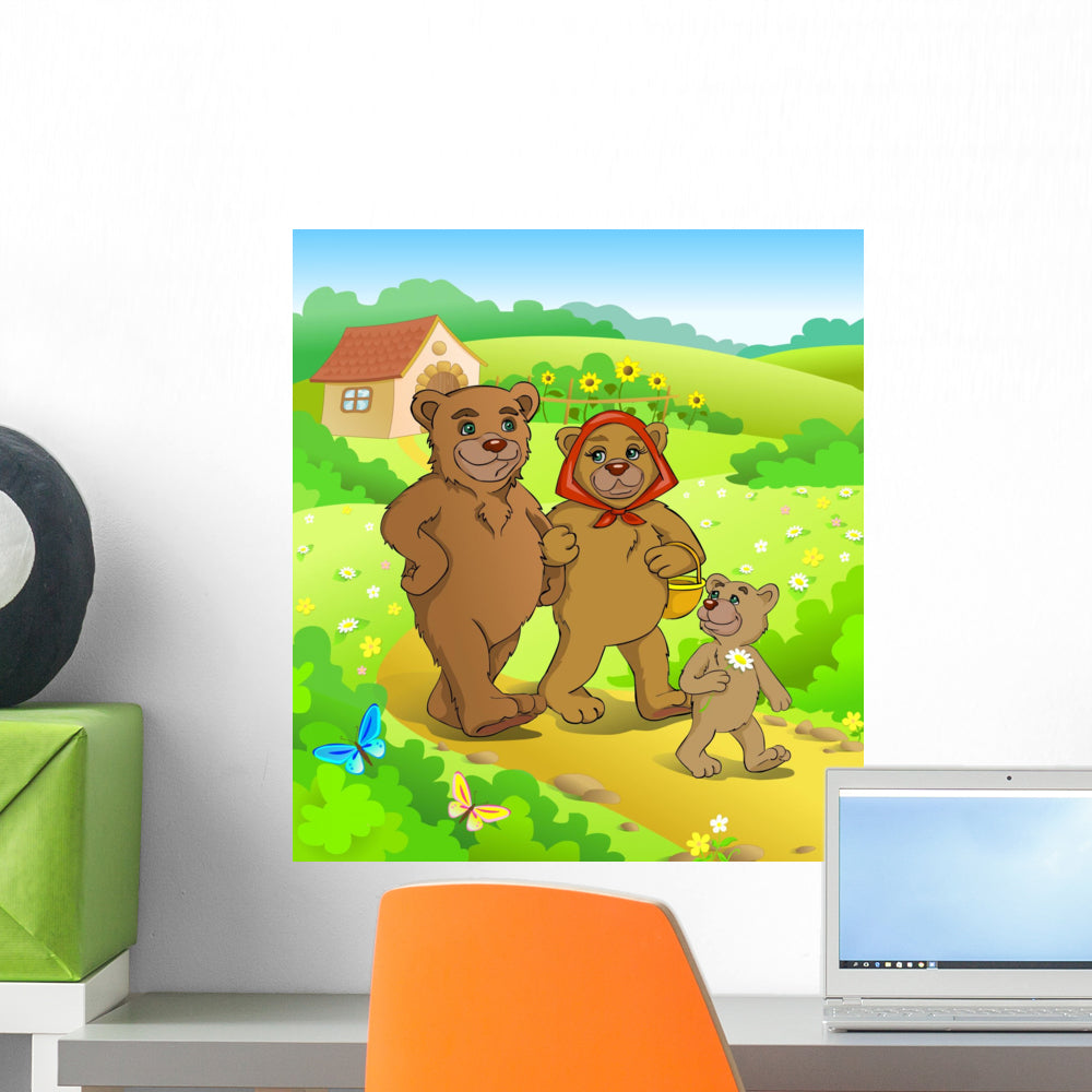 Fairy Tale Three Bears Wall Decal - WallMonkeys.com – Wallmonkeys
