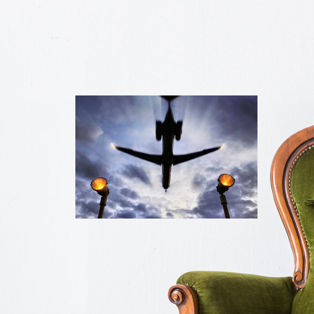 Plane Passes Overhead Wall Decal - WallMonkeys.com – Wallmonkeys