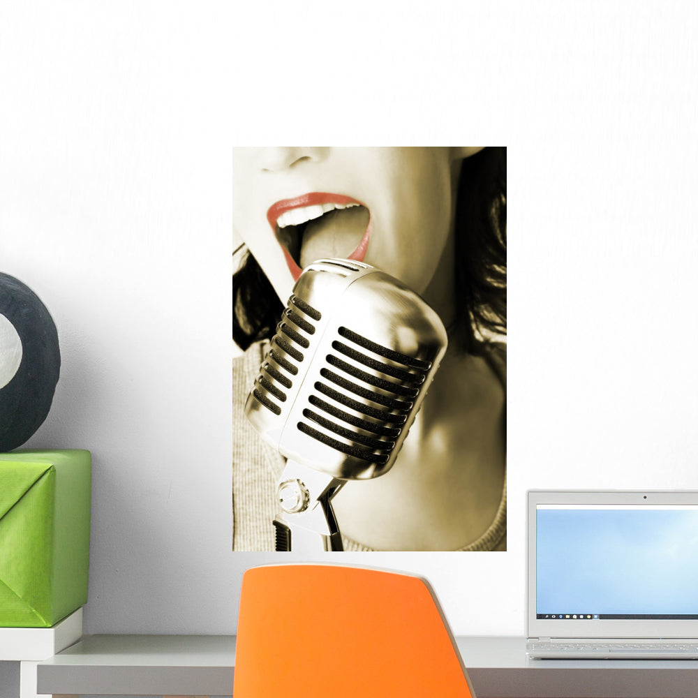 Retro Singer Wall Decal - WallMonkeys.com – Wallmonkeys