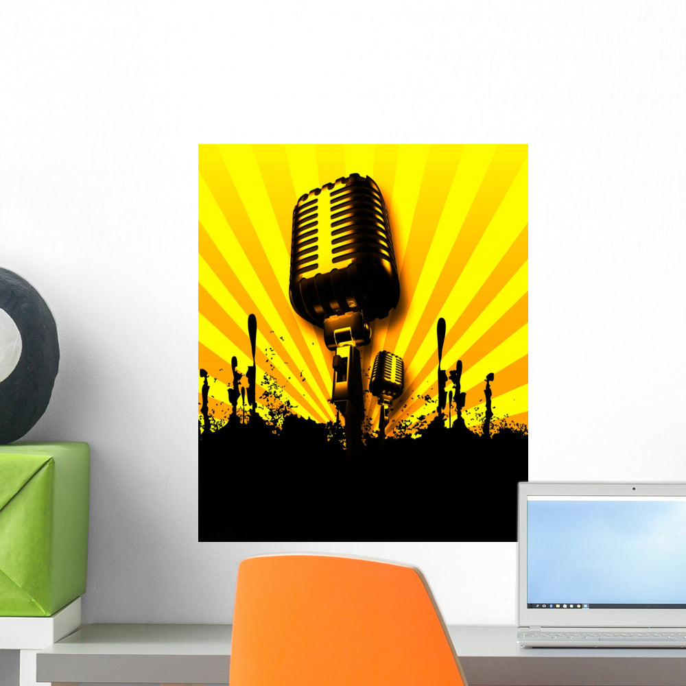 Retro Microphone Wall Decal - WallMonkeys.com – Wallmonkeys