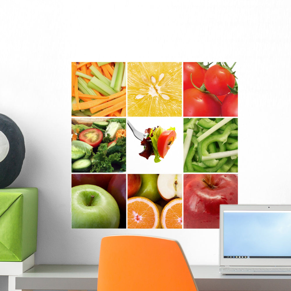 Healthy Collage Fruit Vegetables Wall Decal - WallMonkeys.com – Wallmonkeys