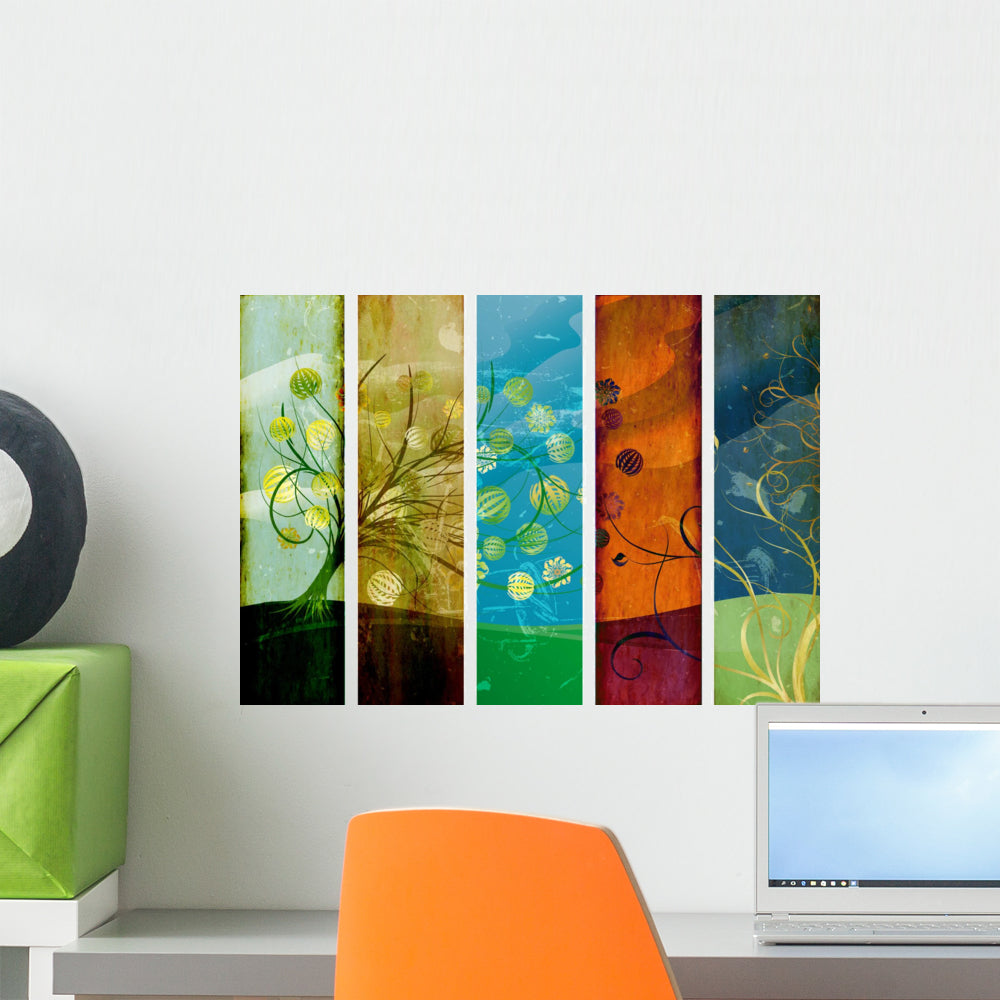 Old Abstract Seasons Tree Wall Decal - WallMonkeys.com – Wallmonkeys