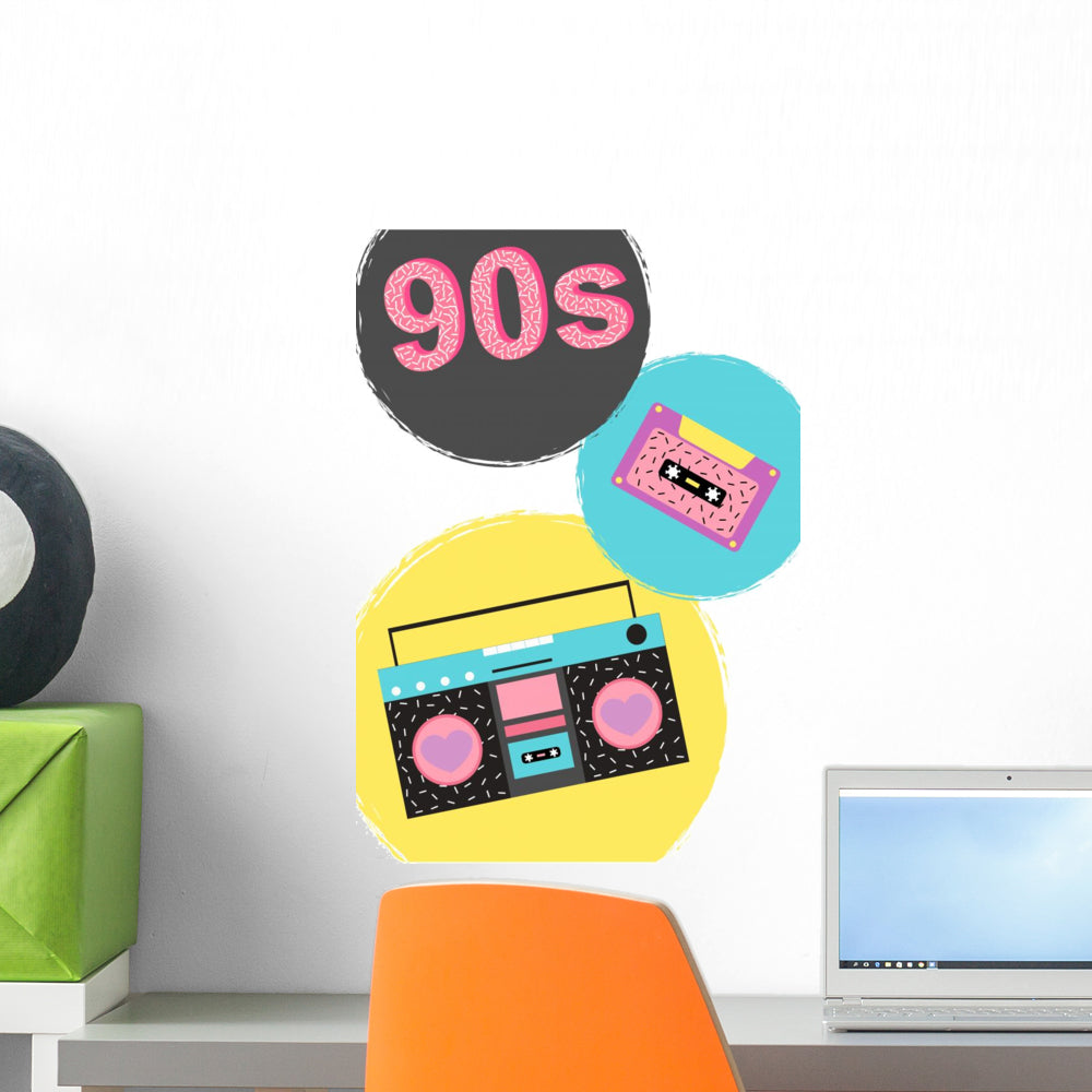 90s Poster with Boombox Wall Decal - WallMonkeys.com – Wallmonkeys