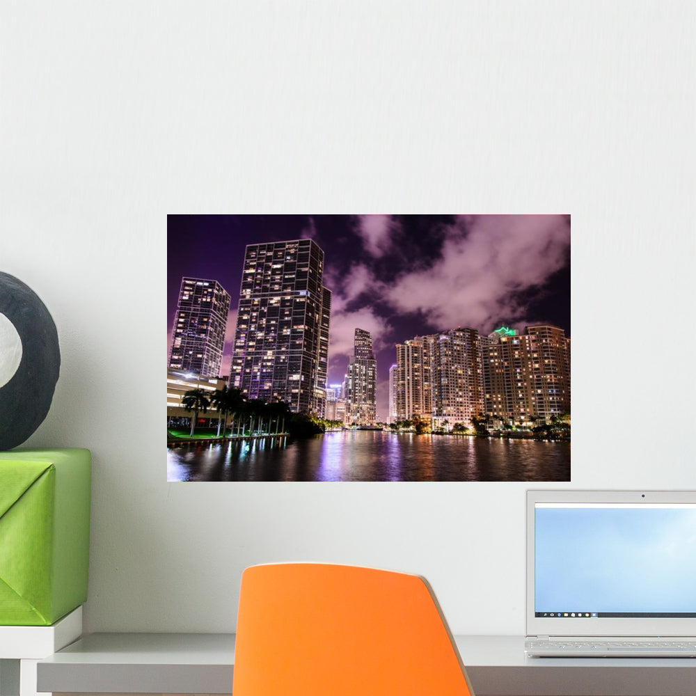 Brickell Cityscape Miami Wall Decal - WallMonkeys.com – Wallmonkeys