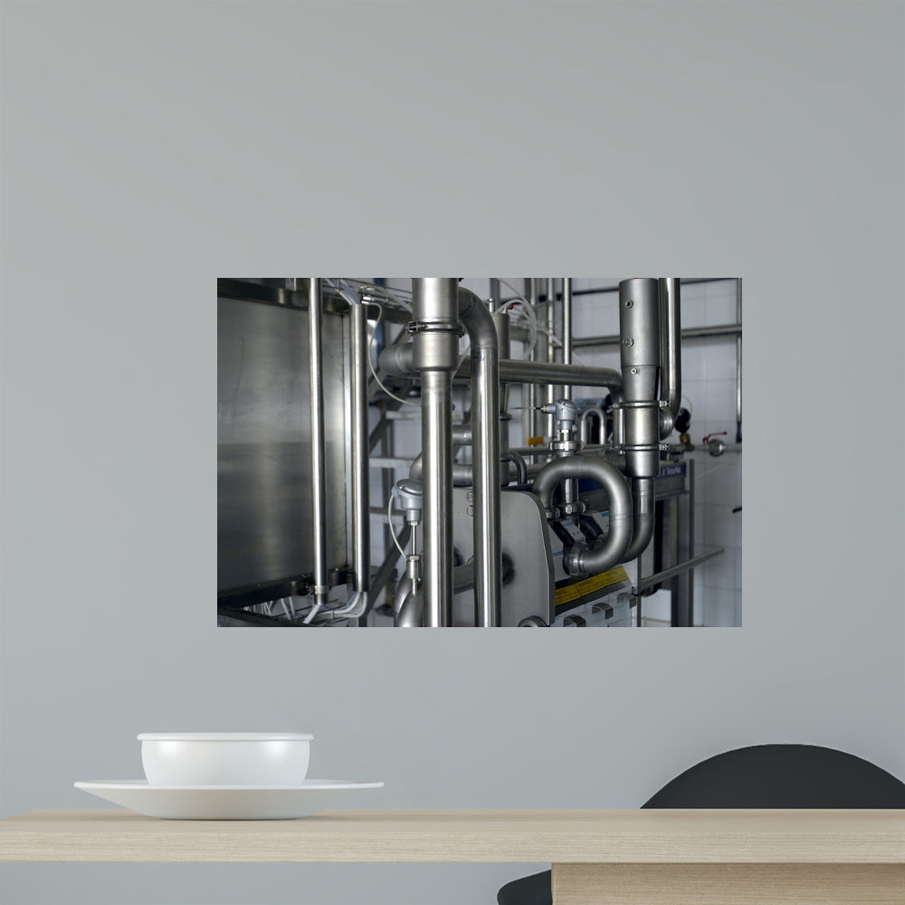 Industrial Stainless Steel Pipe Wall Mural – Wallmonkeys