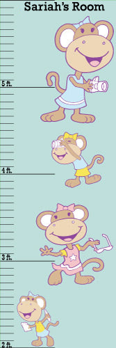 Monkey Growth Chart Wall Decal - WallMonkeys.com – Wallmonkeys