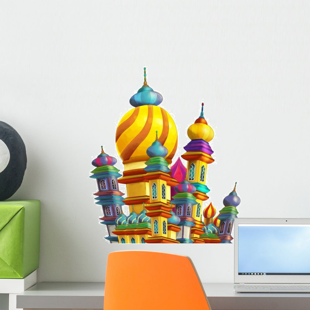 Colorful Spiraling Castle Wall Decal - WallMonkeys.com – Wallmonkeys