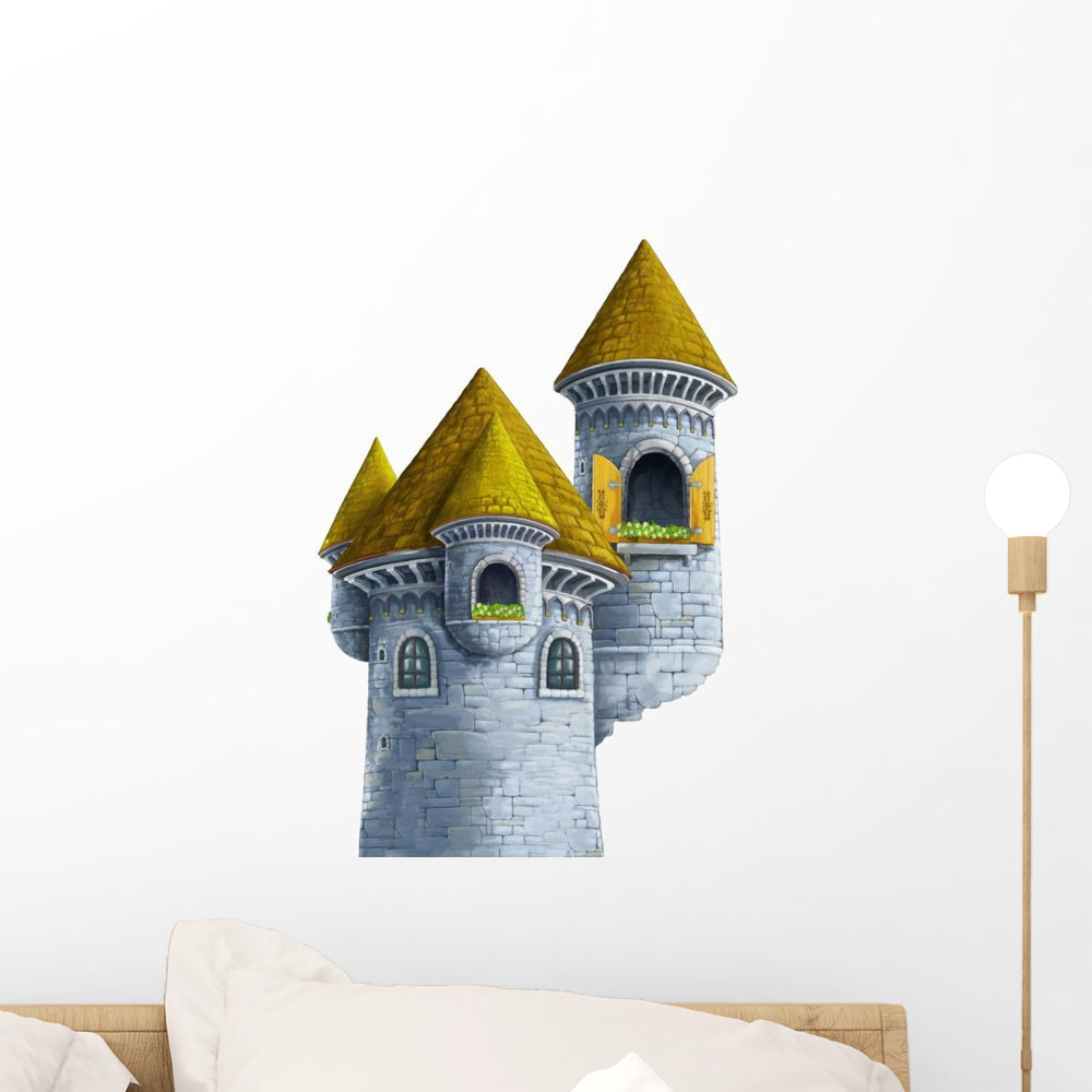Grey Cartoon Castle Tower Wall Decal - WallMonkeys.com – Wallmonkeys