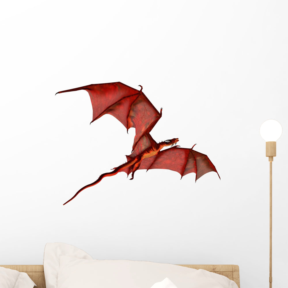 Flying Red Dragon Wall Decal – Wallmonkeys