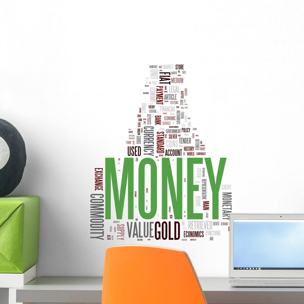 Money Tags Cloud Wall Decal – Wallmonkeys