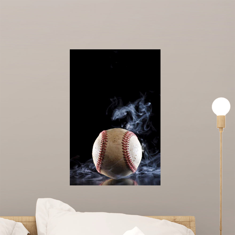 Smoking Fastball Baseball Wall Decal - WallMonkeys.com – Wallmonkeys