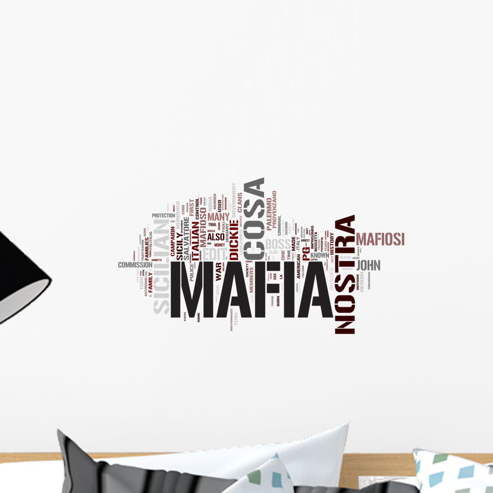 Mafia Word Cloud Wall Decal – Wallmonkeys
