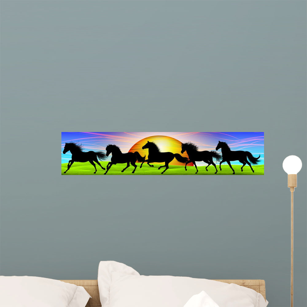 Cavallo Selvaggio-horse Banner-cheval Sauvage Wall Mural Panoramic ...