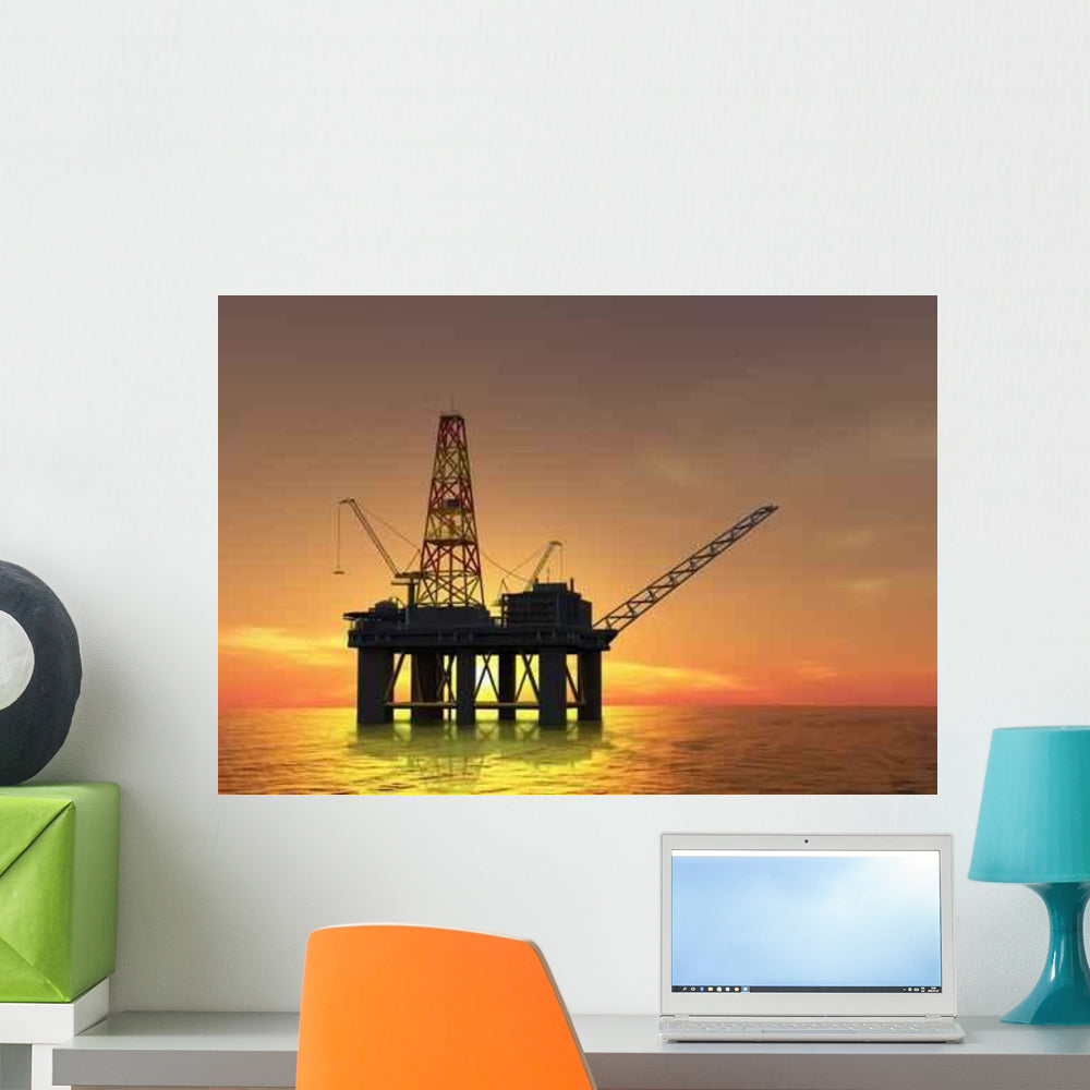 Oil Rig Wall Mural – Wallmonkeys