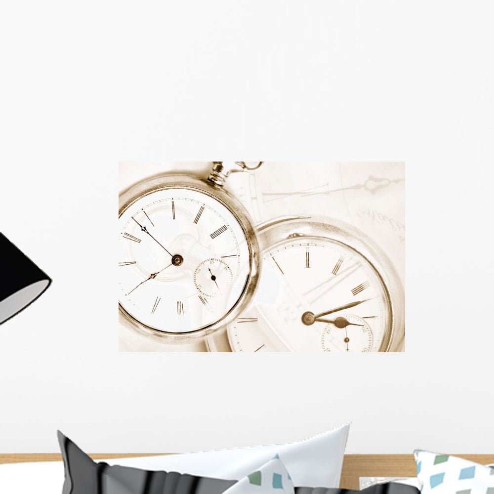 Two Clocks Wall Mural – Wallmonkeys