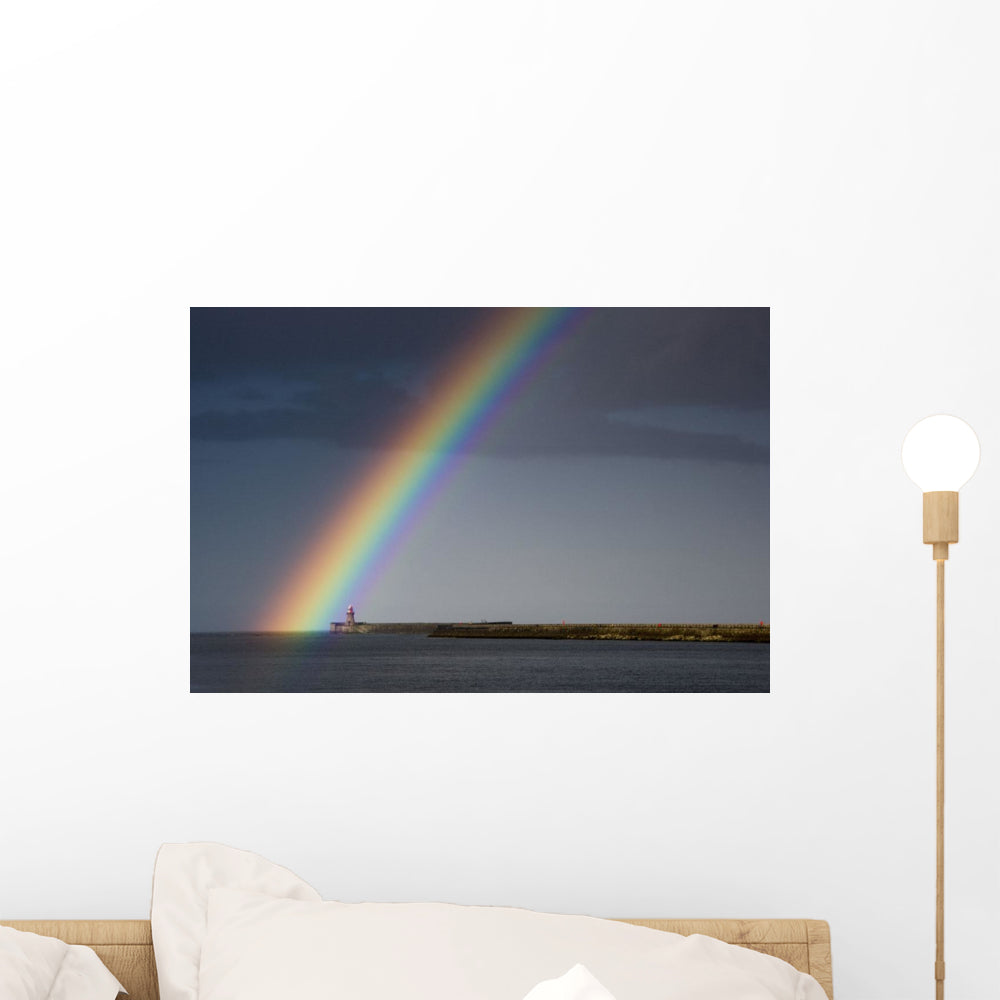 Rainbow over Lighthouse Wall Mural – Wallmonkeys