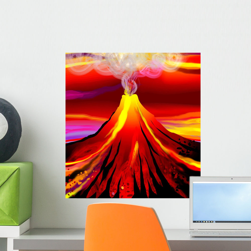 Lava Flow Volcano Wall Mural – Wallmonkeys