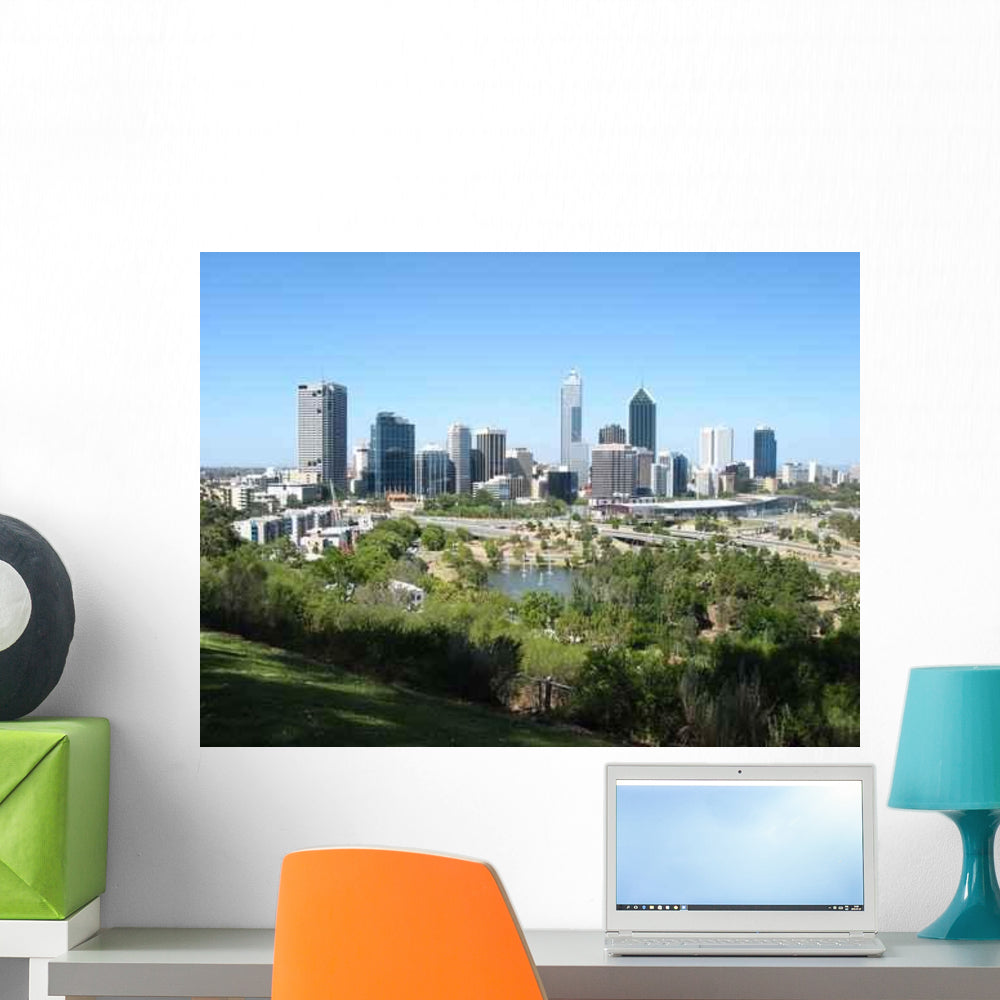 Perth Skyline Wall Decal - WallMonkeys.com – Wallmonkeys