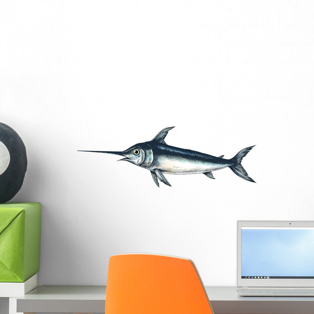 Hand Drawn Swordfish Wall Decal - WallMonkeys.com – Wallmonkeys